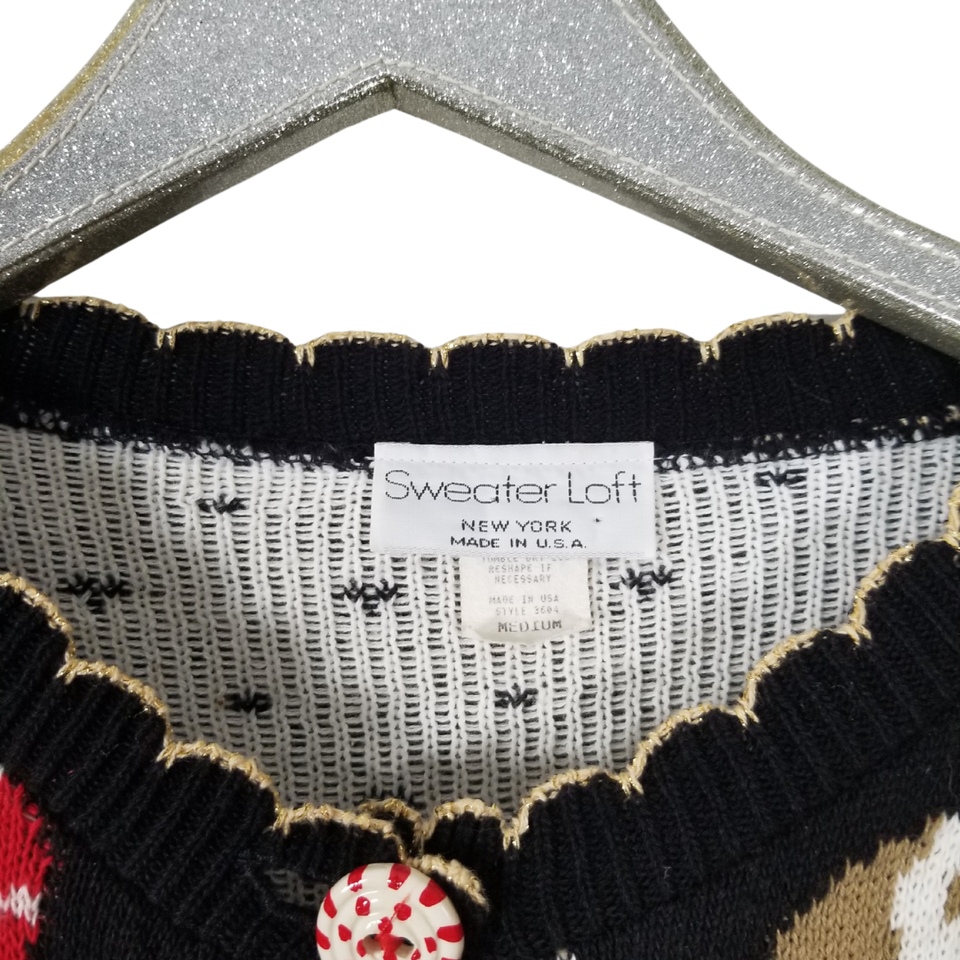 Sweater Loft Gingerbread Man Button Up Knit Cardigan | eBay
