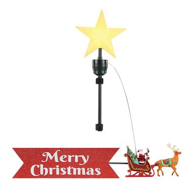 Santa Biplane Animated Tree Topper 8 Inch LED Illuminated Red Christmas ...