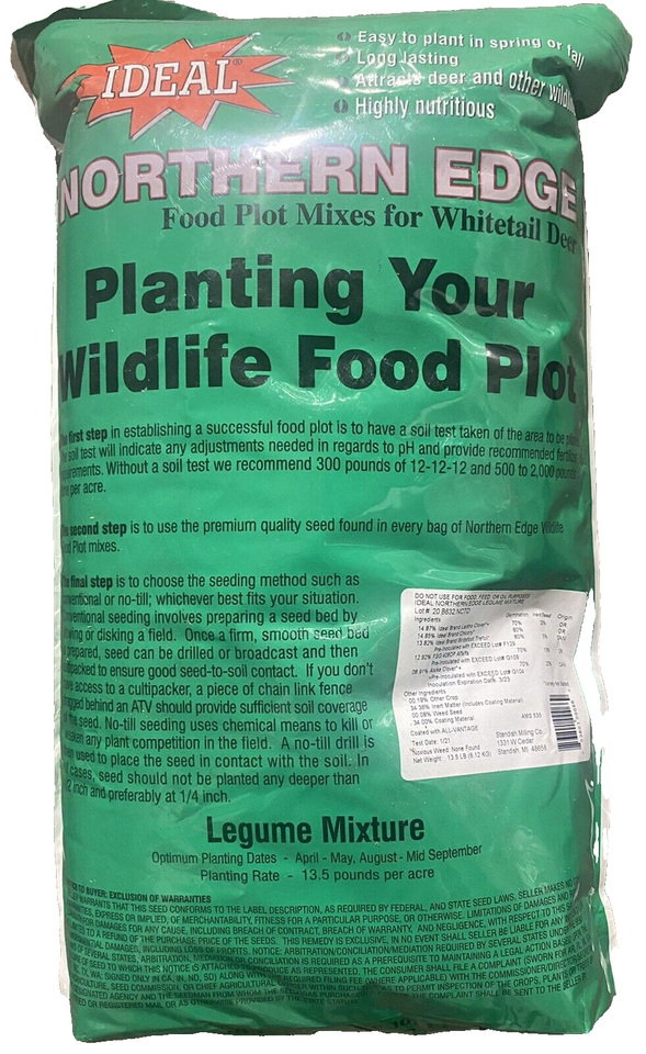 Ideal Northern Edge Legume Mixture Food Plot Seed 13.5LBS (00066) | eBay