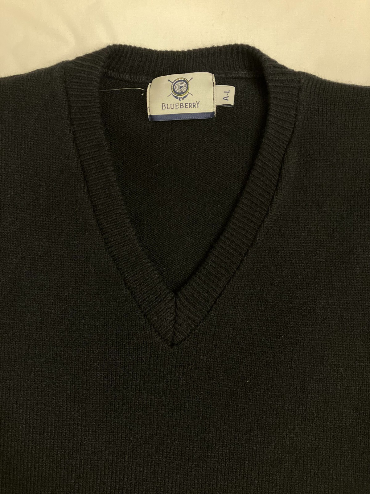 Blueberry Uniform Anti-Pil Adult Unisex Navy Blue V-Neck Sweater Vest ...