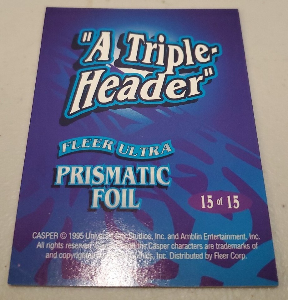 1995 Fleer Ultra Casper Prismatic Foil INSERT CARD #15 MOVIE HALLOWEEN ...