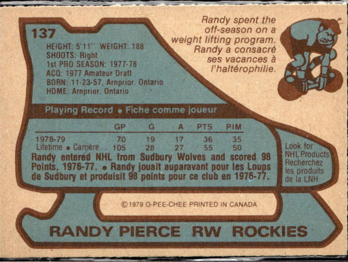 Randy Pierce 1979 O-Pee-Chee #137 Colorado Rockies | eBay