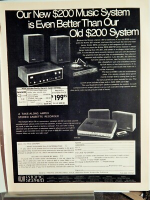 PACIFIC STEREO STEREO COMPONENT SYSTEM ORIGINAL VTG 1972 AD, | eBay