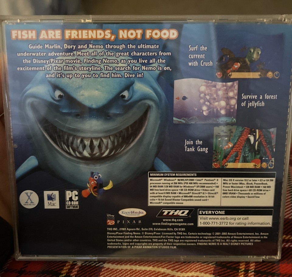 Finding Nemo PC Game CD-ROM Disney/Pixar 2003 Windows 98/ME/XP/2000 ...