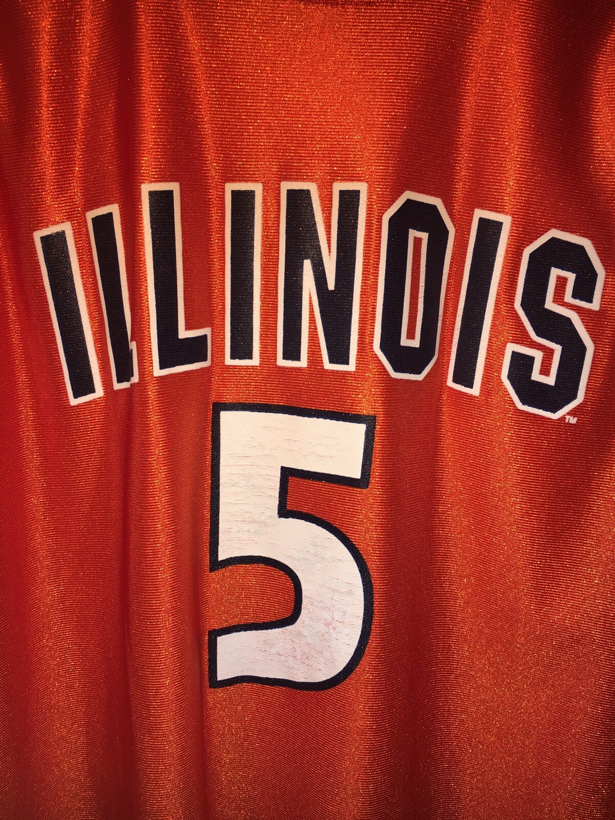 Illinois Illini Basketball Jersey #5 Deron Williams Men Sz XL Orange ...