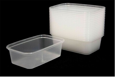 650ml Plastic Food Containers Tubs Clear With Lids Microwave Safe ...