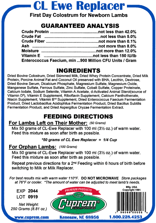 CL Ewe Replacer Colostrum Supplement or Replacer for Newborn Lambs ...