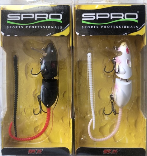 2 Spro Rat 25 Wakebait Slow Sink Suspending Fishing Lure Ninja White S4 ...