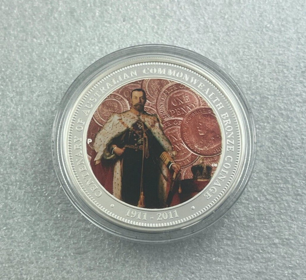 2011 CENTENARY OF AUSTRALIAN COMMONWEALTH BRONZE COINAGE - 1oz Silver ...