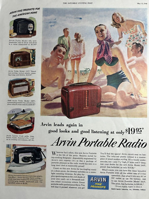 1948 Arvin Portable Radios Table Model Appliances Good Listening VTG ...