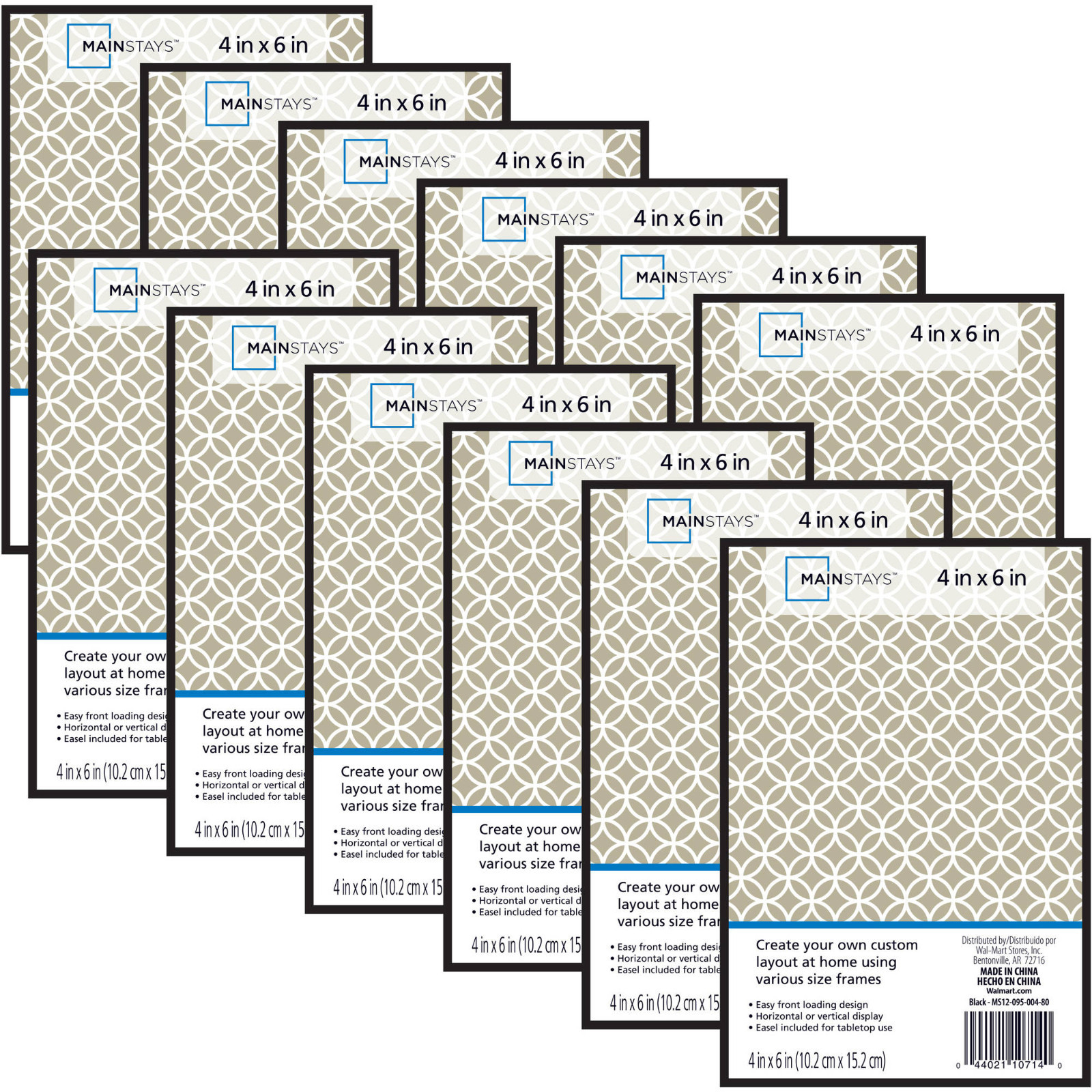 Set of 12 Photo Frame 4x6 Size Format Plastic Wall Frames In White ...