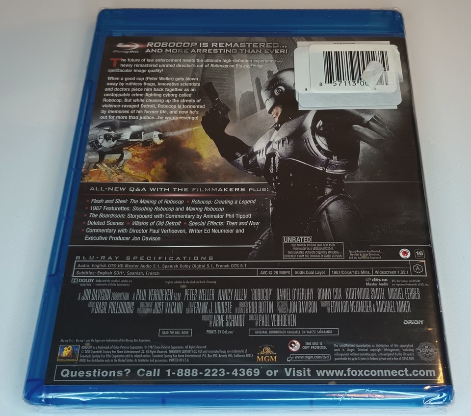 RoboCop (Blu-ray, 1987/2013, Unrated Director’s Cut) | eBay