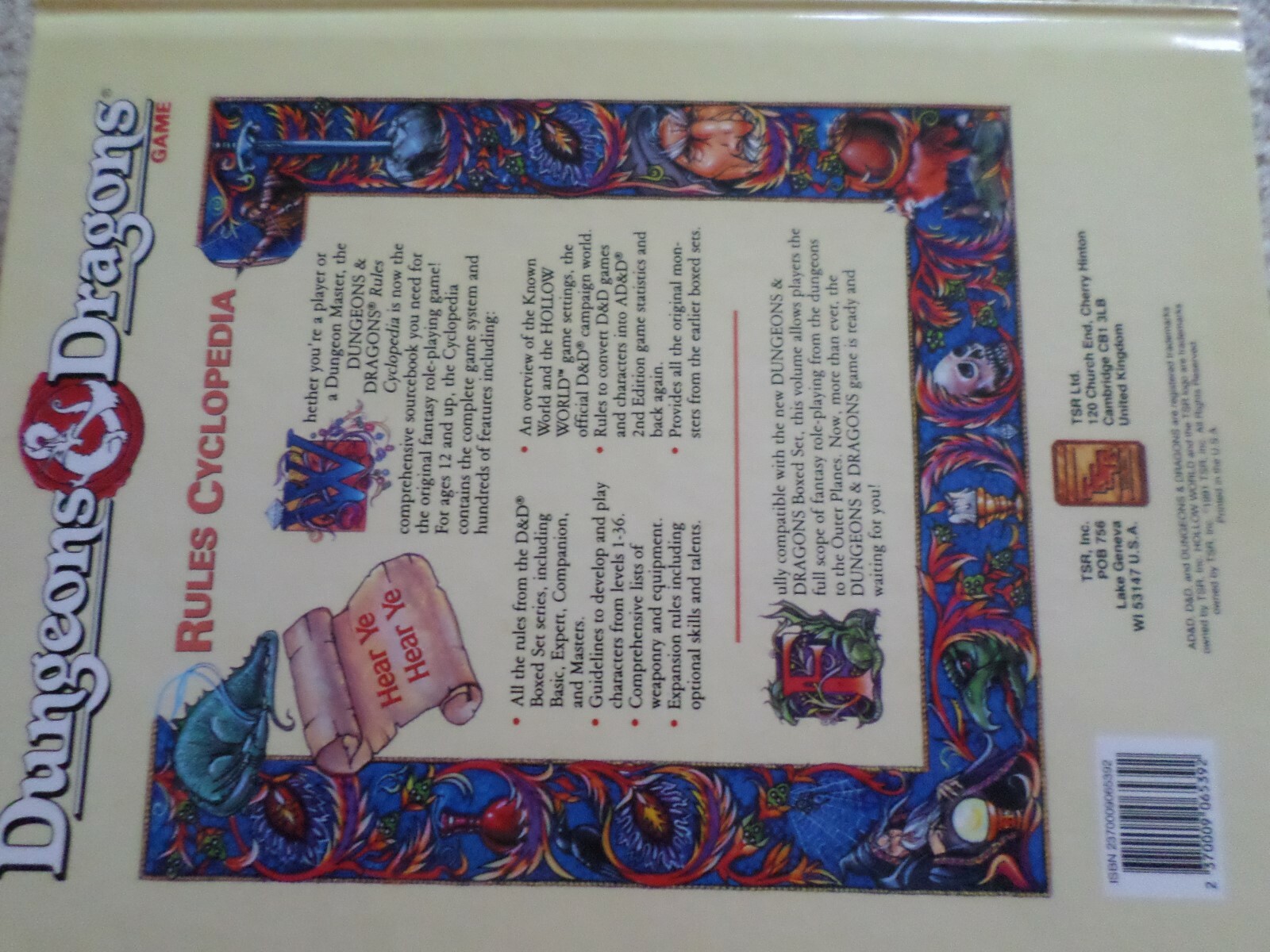 Dungeons & Dragons Rules Cyclopedia Hardcover | eBay