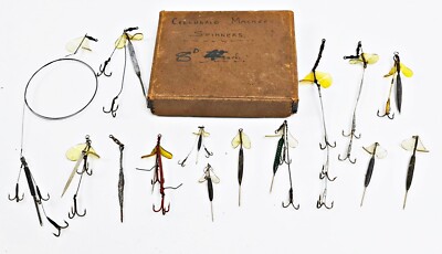 15 Transparent Vane Bait & Prawn Mount Spinner Lures Inside Old Box | eBay