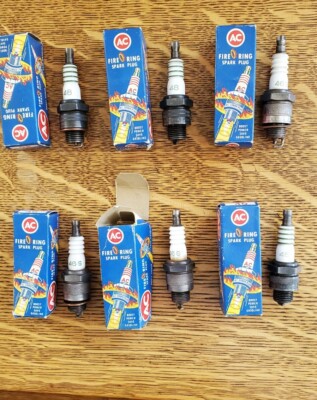 Six Collectable Vintage AC Fire Ring Spark Plugs and Original Boxes | eBay