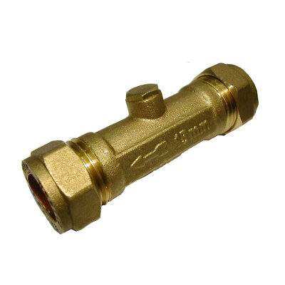 15mm Compression Double Check Valve (DCV) Brass One Way Non-Return ...