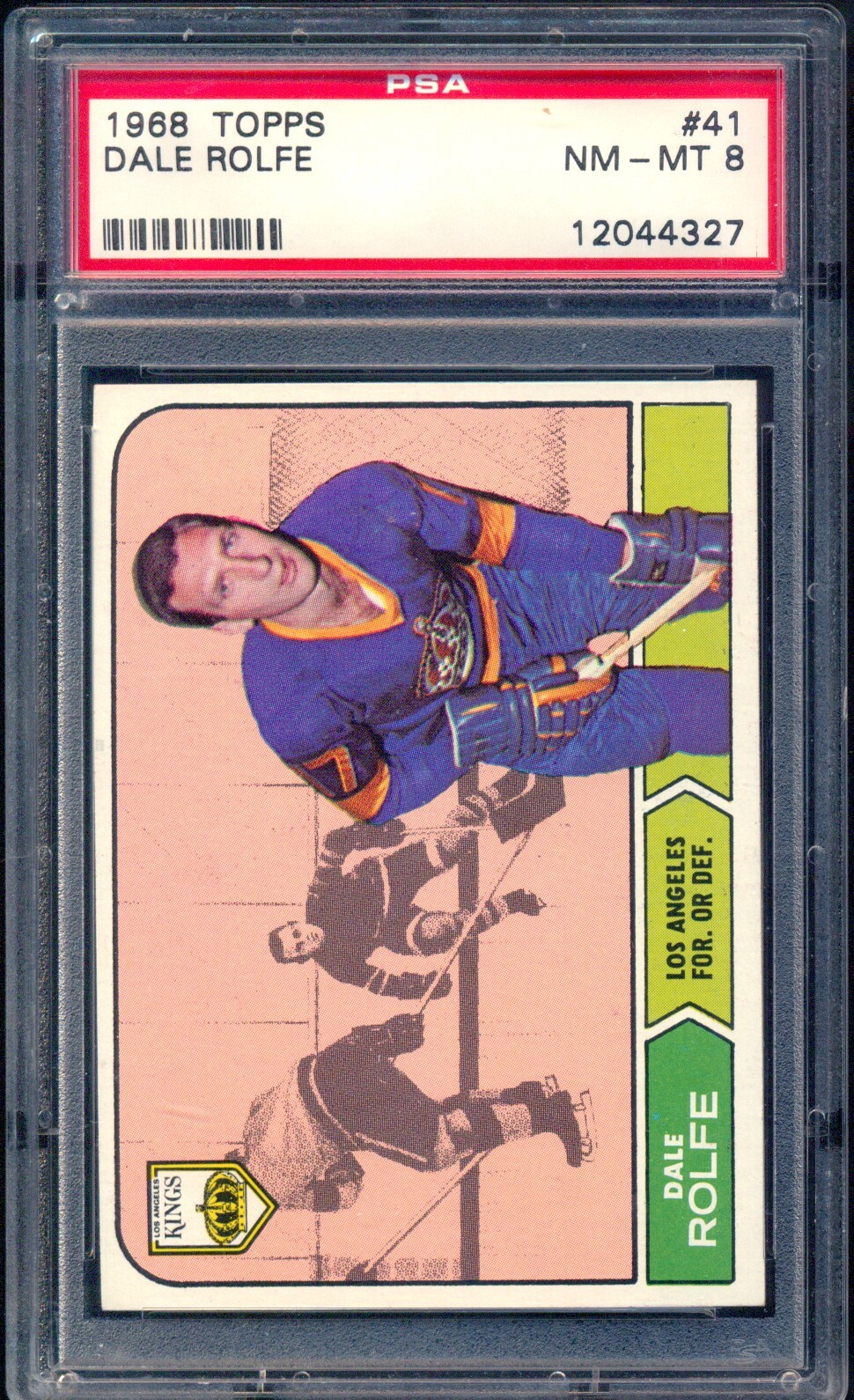 1968-69 TOPPS HOCKEY NHL #41 Dale Rolfe Graded PSA 8 NM-MINT Los ...