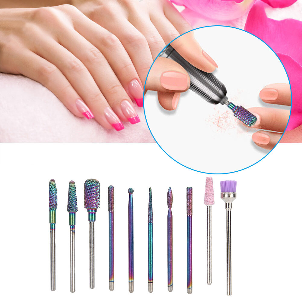 10pcs Nail Art Manicure Drill Bits Cleaning Polishing Electric Nail ...
