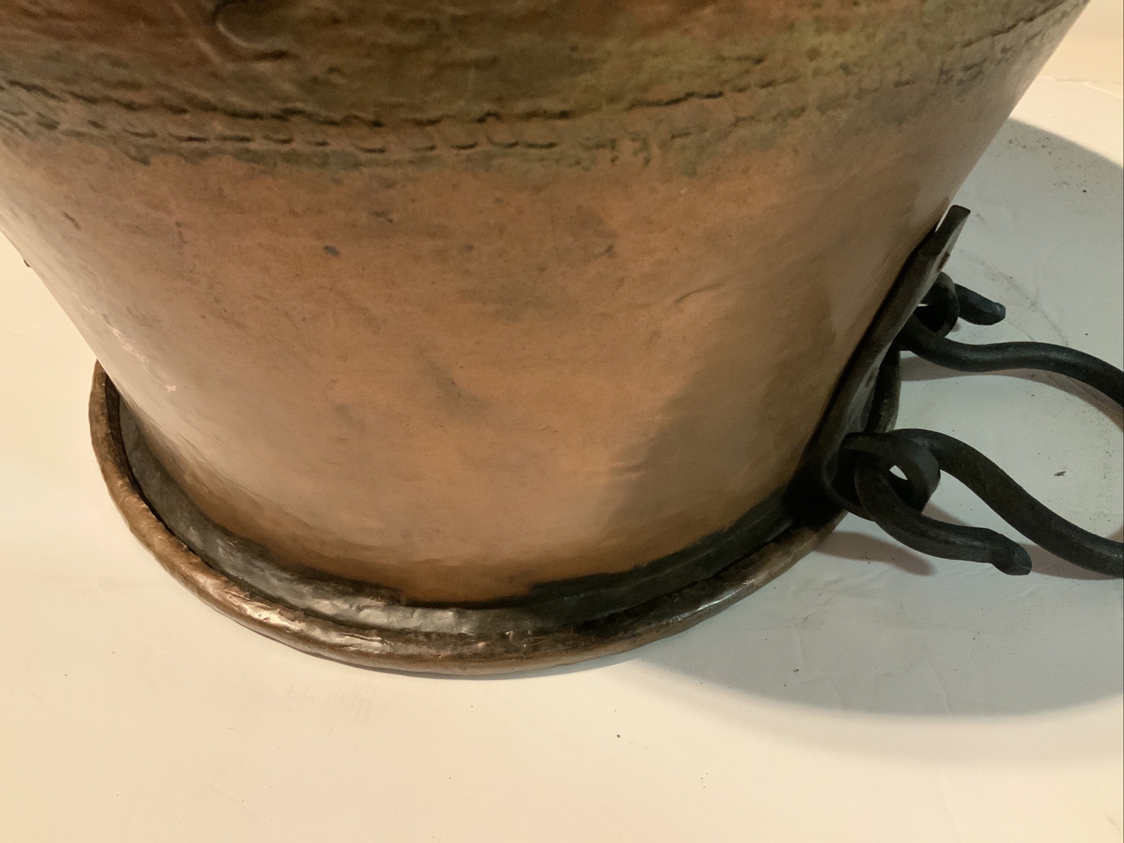 Large Copper Cauldron Vat Pot Apple Butter Kettle Seamed Iron Handles ...