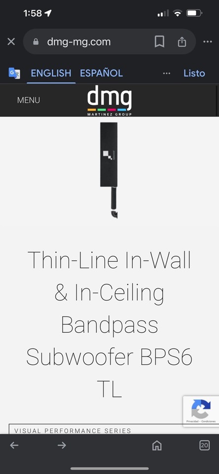 Sonance BPS6 TL Bandpass Subwoofer | eBay