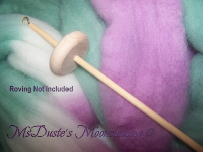 * Top Whorl Drop Spindle Spin Roving Yarn SCA REN 11"x 2" Natural ...