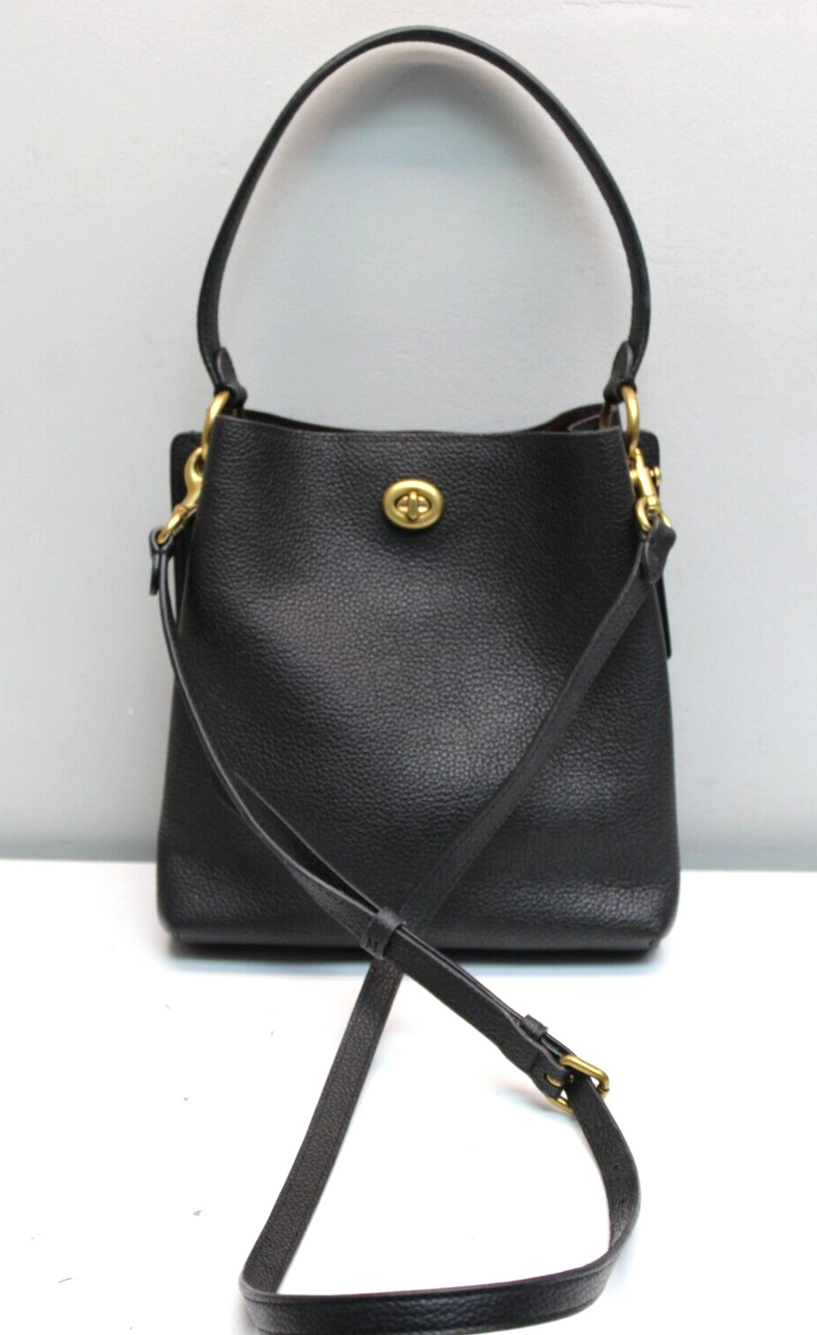 COACH 89102 Charlie Bucket Black Leather Bag (PRE-OWN… - Gem