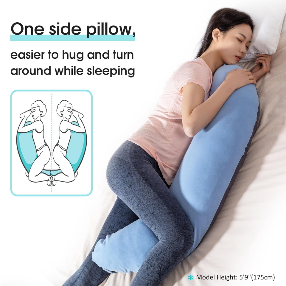 39" C Shaped Body Pillow for Side Sleeping Adults Men Women, Anxiety ...