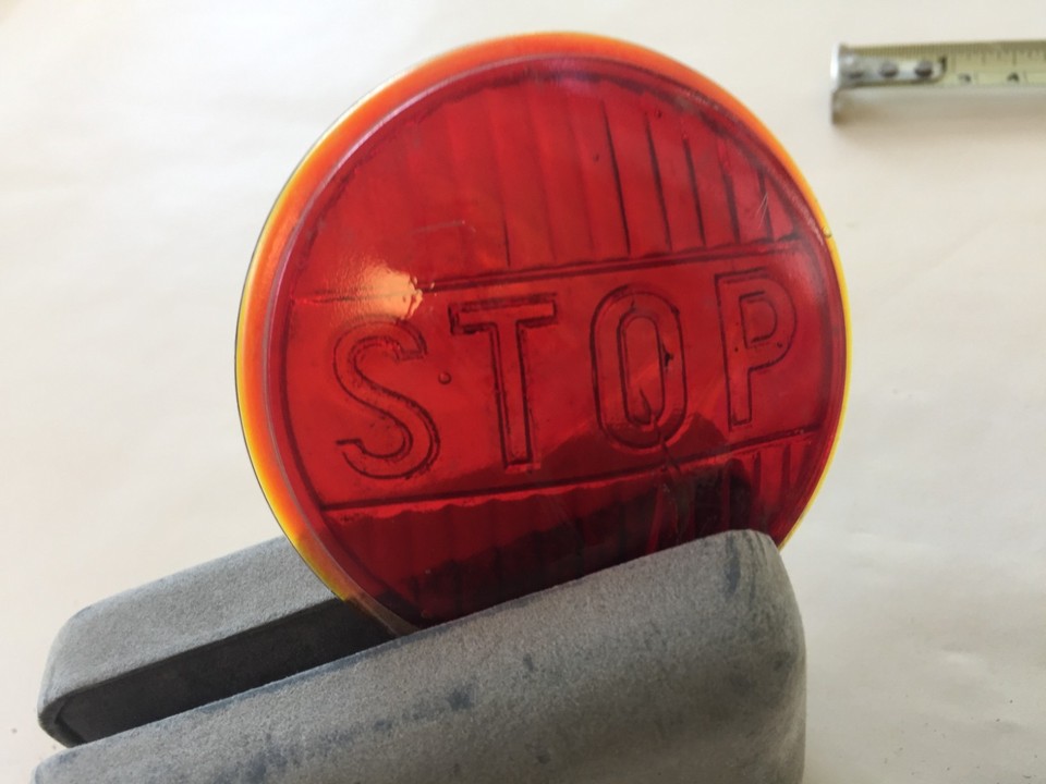PAIR ORIGINAL NTD 402 STOP LIGHTS, FOR PARTS OR RESTORATION, ONE LENS ...