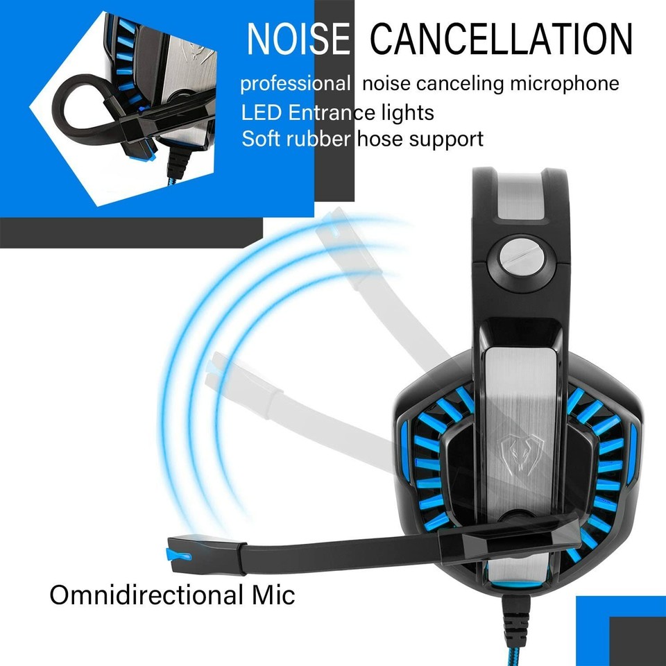 Beexcellent Gaming Headset for PC PS4 Xbox One with Mic. Over-Ear ...