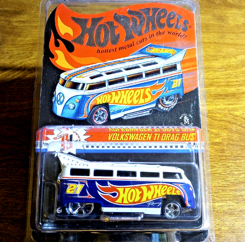 Hot Wheels RLC VW Volkswagen T1 Drag Bus Racing 3823/4000 Blue White ...