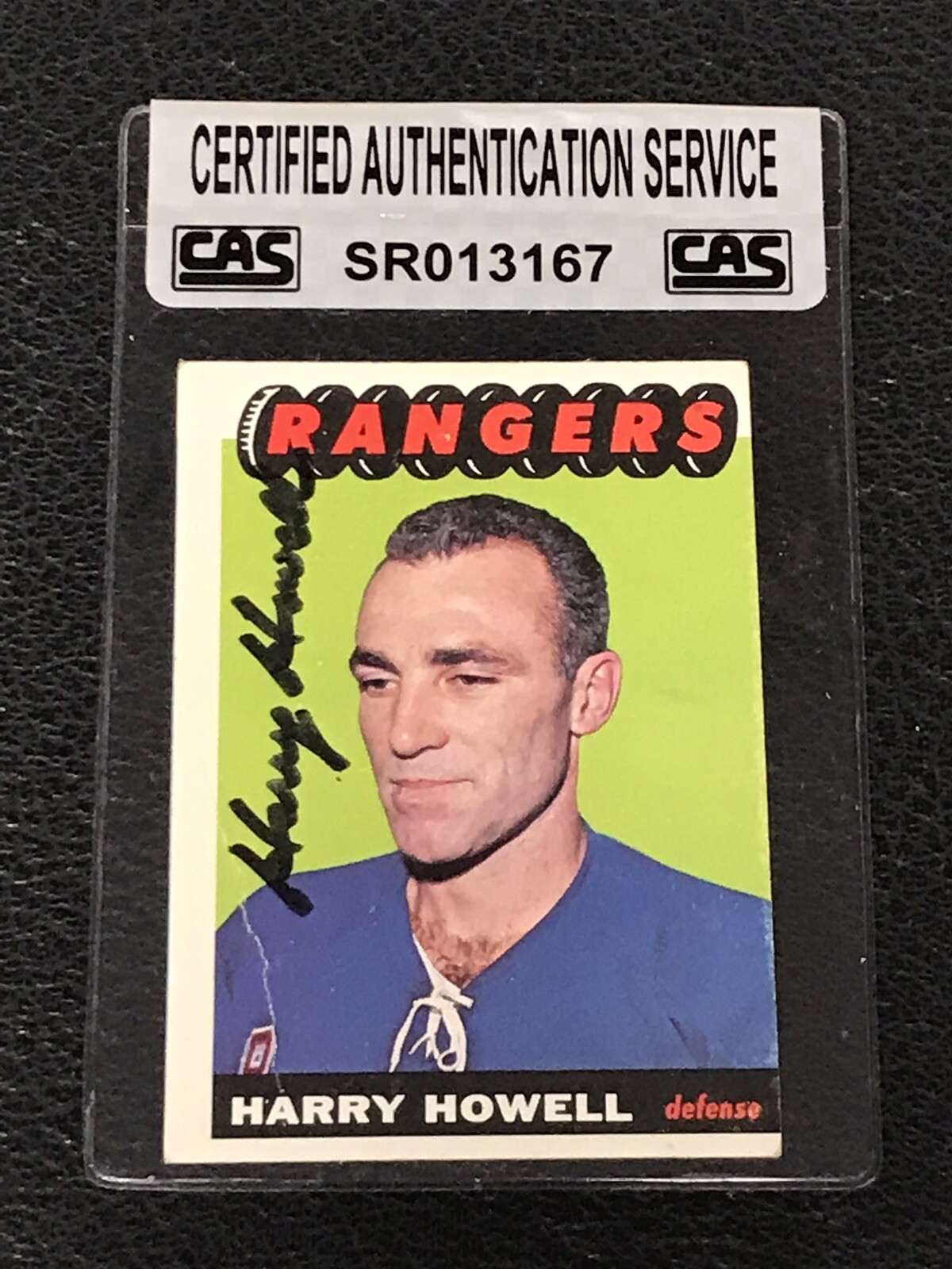 HOF HARRY HOWELL 1965-66 TOPPS SIGNED AUTOGRAPHED CARD #22 RANGERS CAS ...