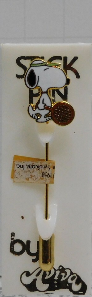Vintage Peanuts Snoopy Tennis Stick Pin by Aviva | eBay