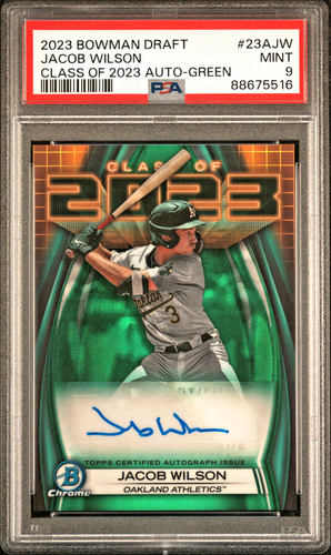 2023 Bowman Draft Jacob Wilson Class of 2023 Green #/99 Rookie Auto ...