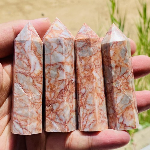 Wholesale Lot 4LbS Natural Red network Obelisk Tower Crystal Healing ...