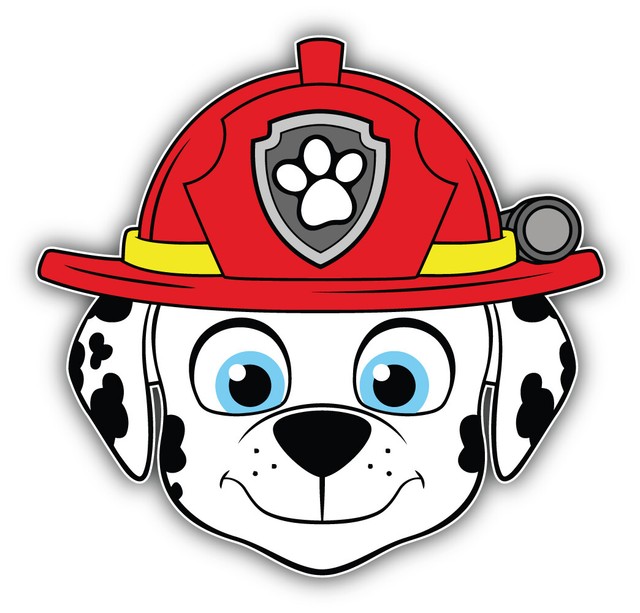 Paw Patrol Marshall Head Cartoon Sticker Bumper Decal - ''SIZES'' | eBay
