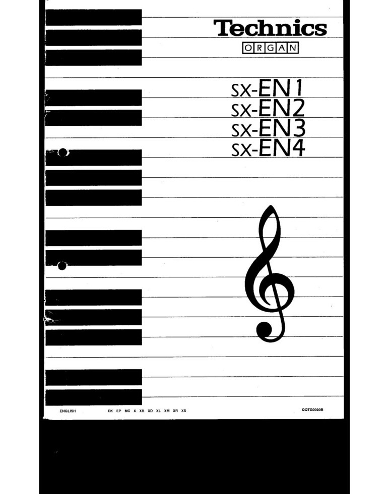 Technics SX-EN1 SX-EN2 SX-EN3 SX-EN4 Electronic Organ Owners Manual ...