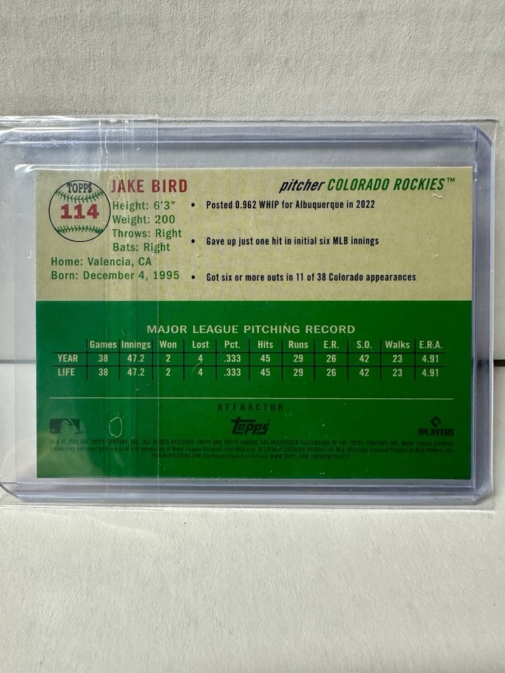 2023 Topps Chrome Platinum Anniversary #114 Jake Bird Refractor | eBay