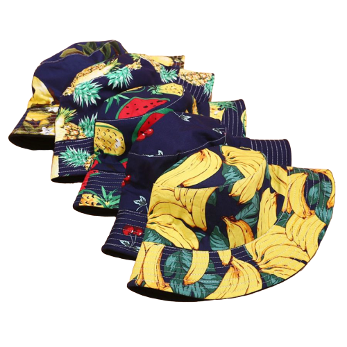 Tropical Fruit Pattern Bucket Hats Unisex Fashion Fisherman Female ...
