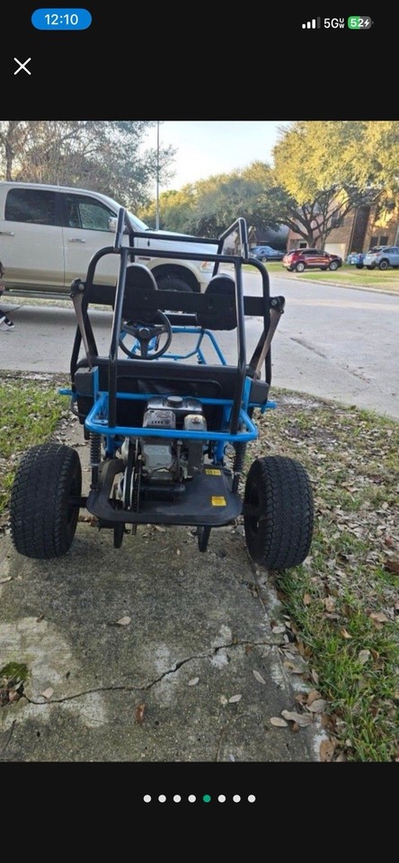 Blue Gas Off Road Go-Kart with Dual Seats, Roll Cage, Complete Go-Karts ...