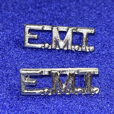 Silver EMT Medic Lapel Pins 2 Pair of Emergency Medical Technician ...