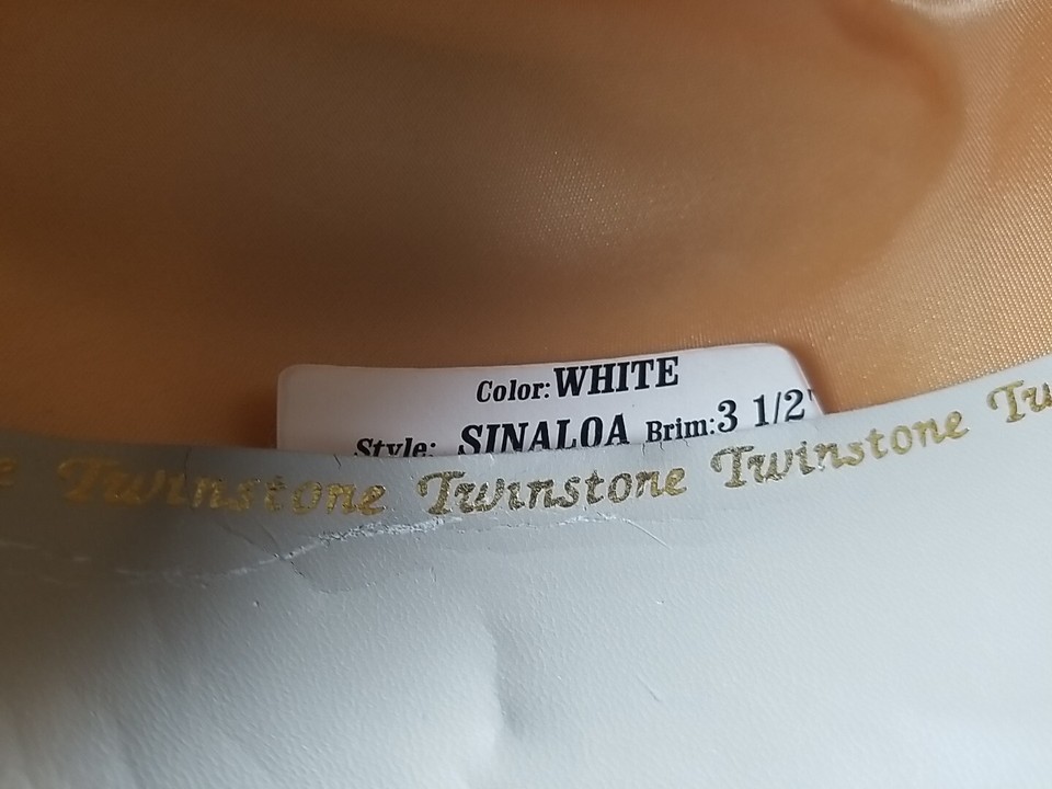Twinstone Western Cowboy Hat Size 6 3/4 White Sinaloa 3.5 Inch Brim USA 6X | eBay