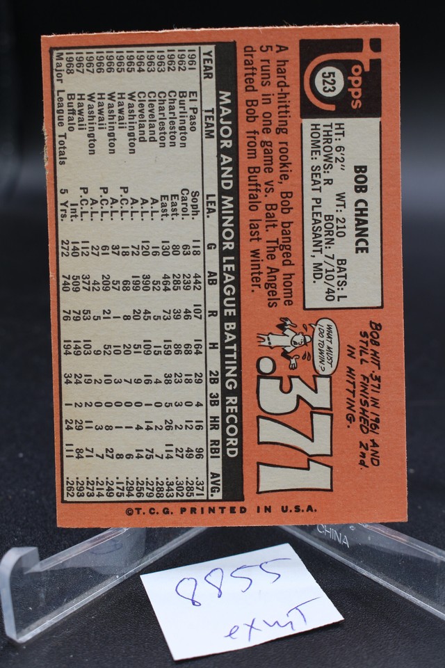 1969 Topps #523 Bob Chance Angels EX-MT | eBay