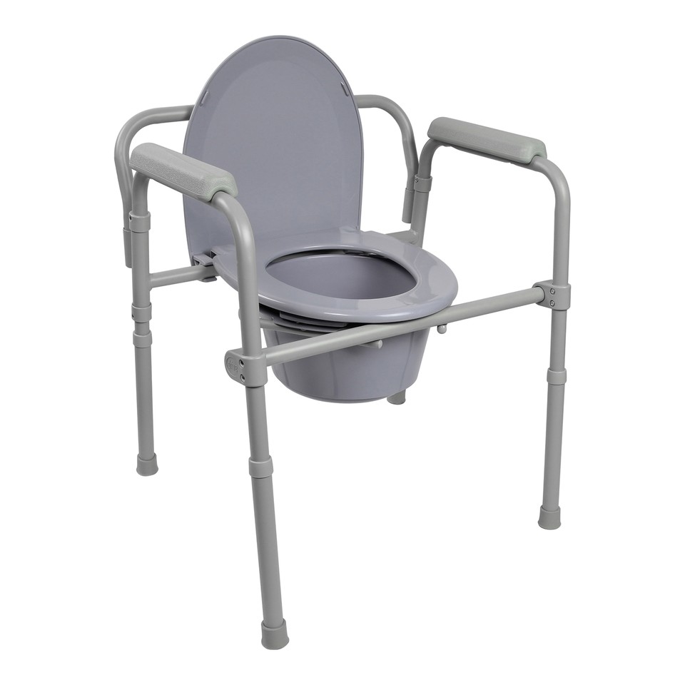 ProBasics 3-in-1 Folding Commode Chair with Full Seat, 350 lb Capacity ...