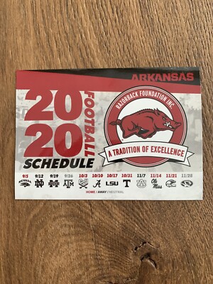NEW 2020 Arkansas Razorbacks Football Schedule Magnet | eBay
