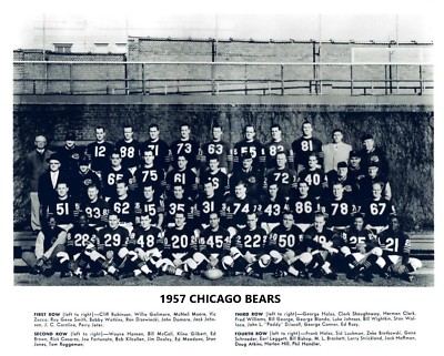 1957 CHICAGO BEARS 8X10 TEAM PHOTO FOOTBALL NFL PICTURE | eBay