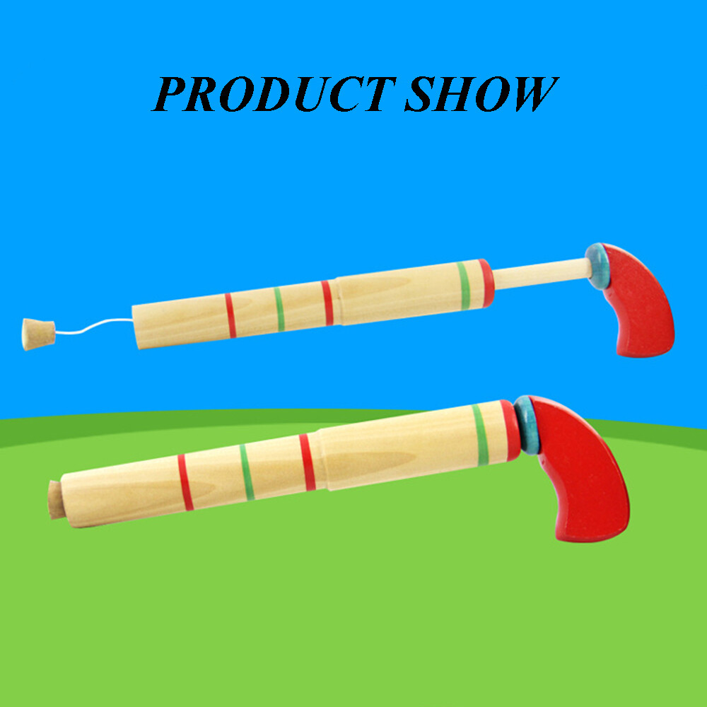 Surprise Popping Sound Wooden Toy Classic Game Cork Pop Gun Pulling ...
