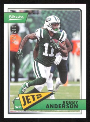2018 Classics ROBBY ANDERSON Red Back Football card #/299 NEW YORK JETS ...