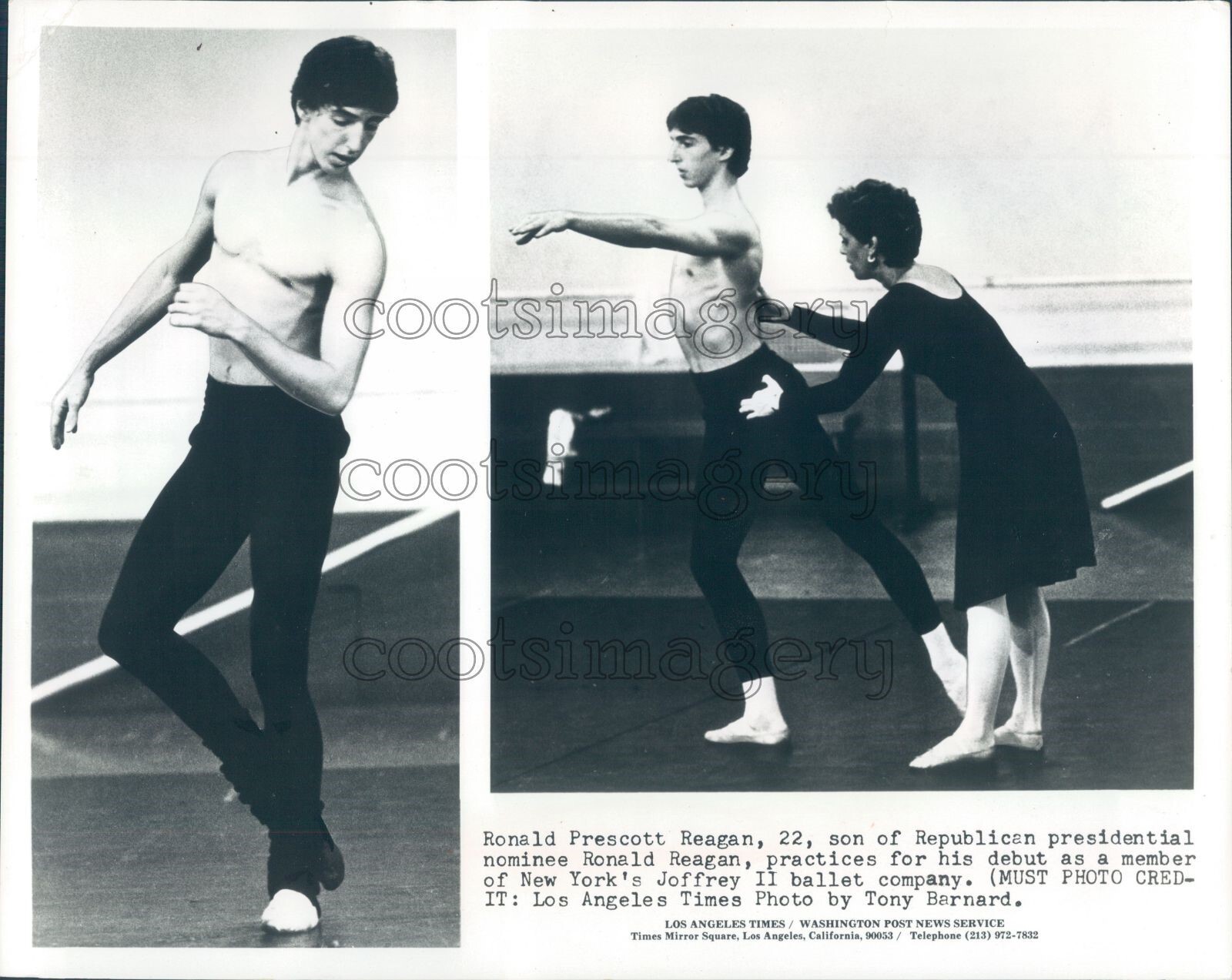 Press Photo Ballet Dancer Ronald P Reagan Son of President | eBay
