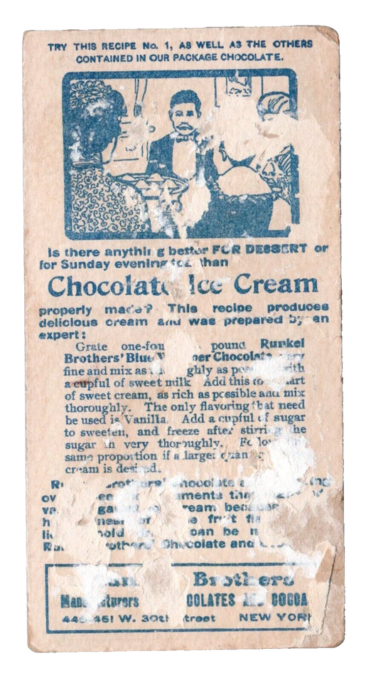 RARE c.1890 Runkel Bros Cocoa Trade Card Golf Scene Chocolate Ice Cream ...