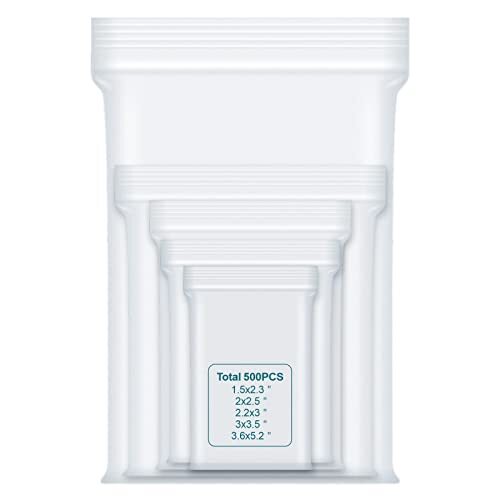 500 Pcs Small Plastic Ziplock Bags Clear Reclosable Mini Baggies, 5 ...
